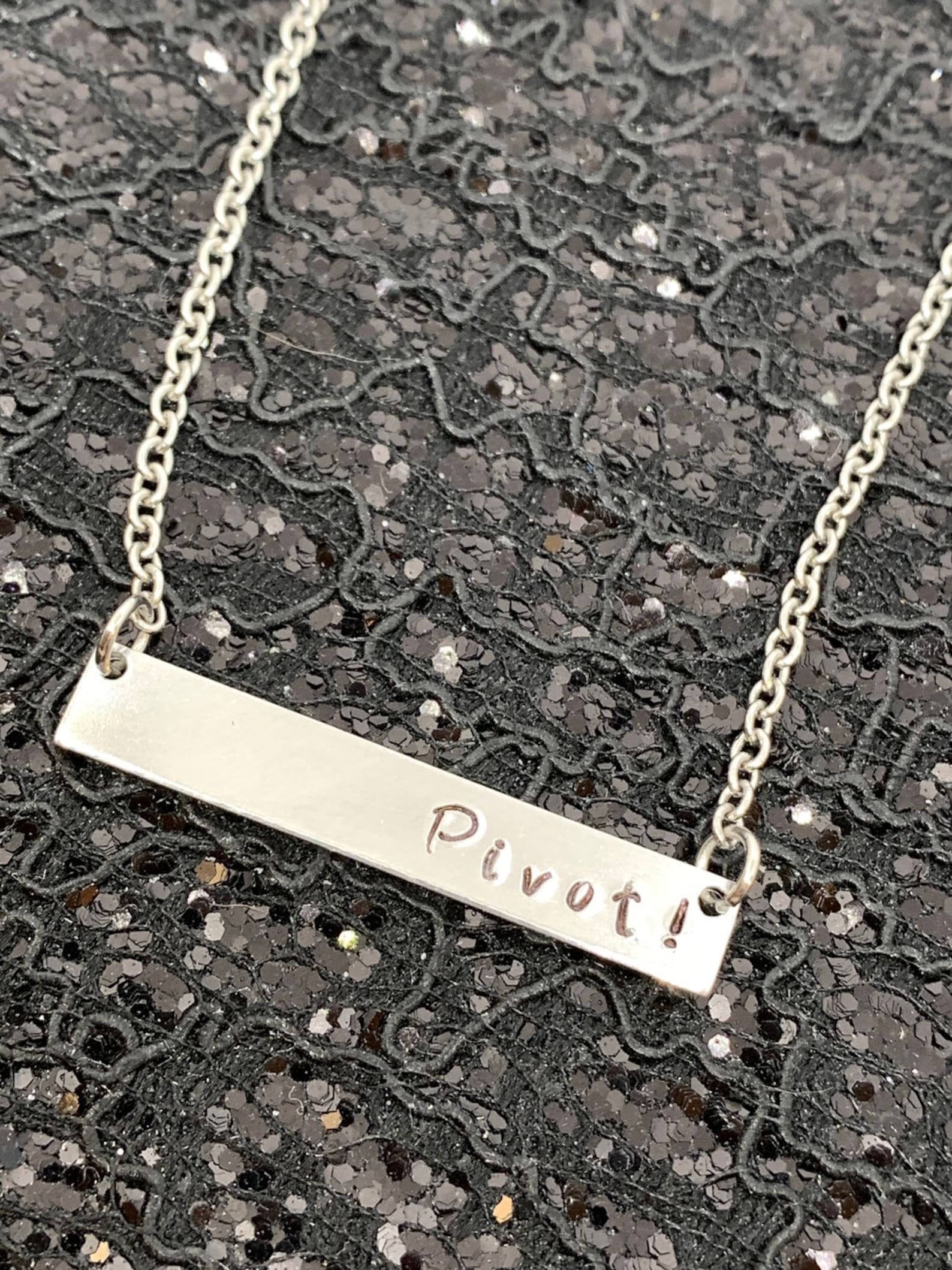 Pivot Friends Inspired Necklace Hand Stamped Metal Jewelry | Etsy