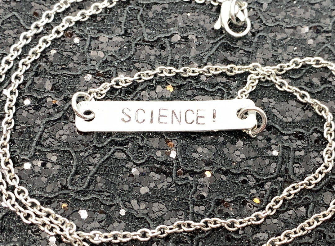 Science! Necklace Hand Stamped Metal Jewelry - Etsy