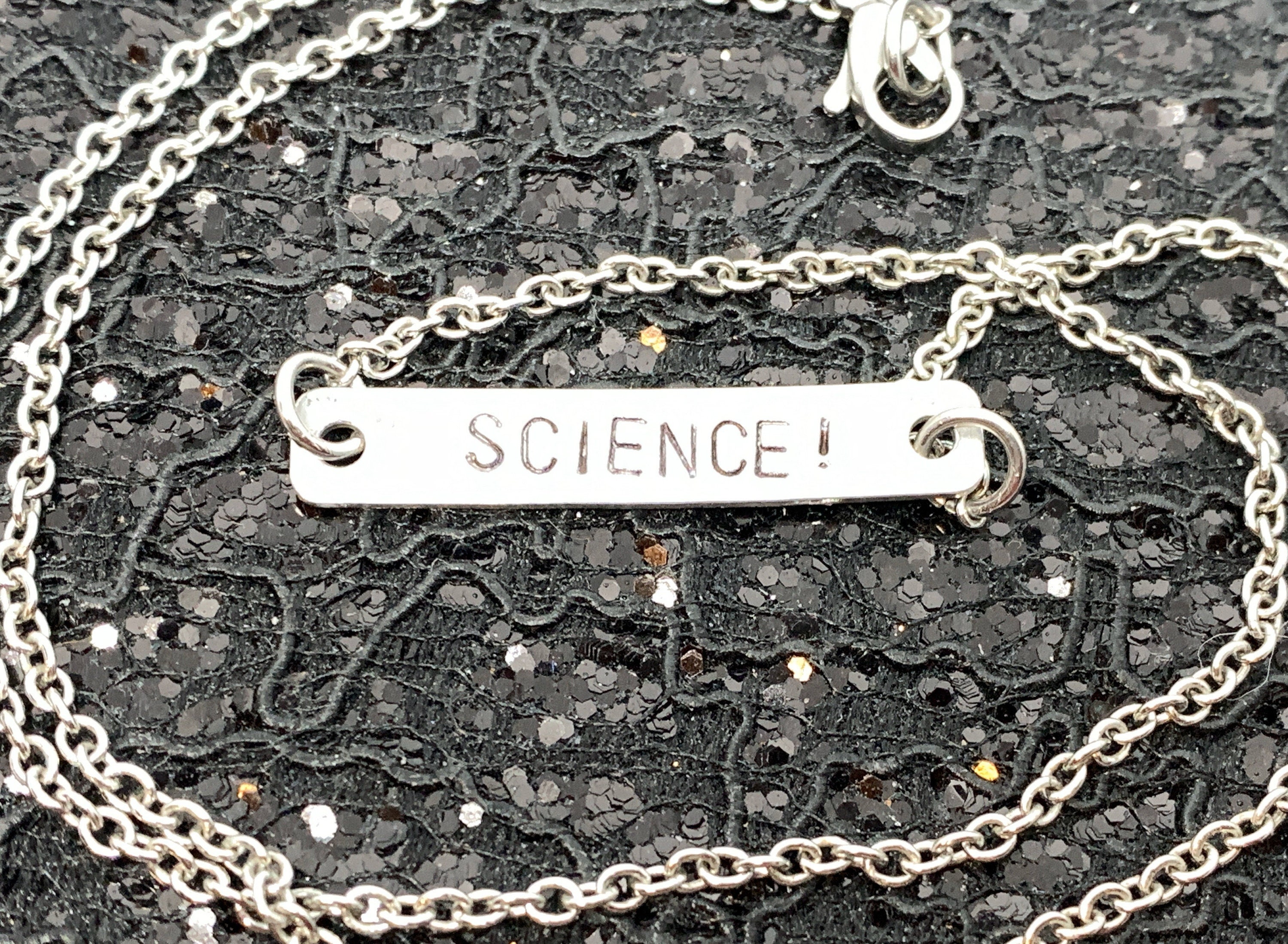 Science Necklace Hand Stamped Metal Jewelry - Etsy