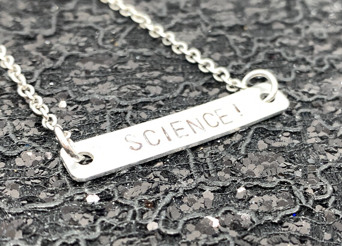 Science Necklace Hand Stamped Metal Jewelry - Etsy
