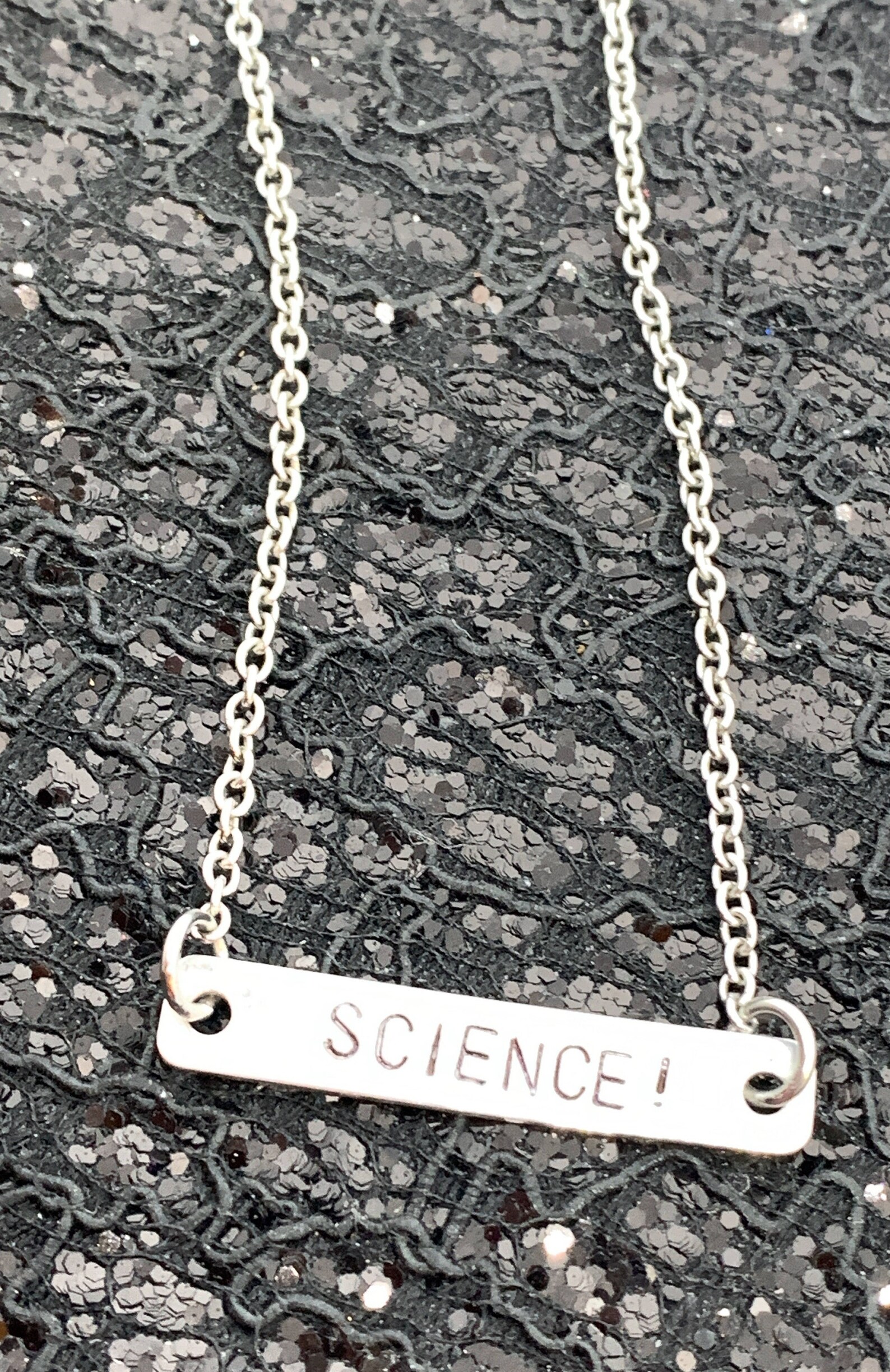 Science Necklace Hand Stamped Metal Jewelry - Etsy