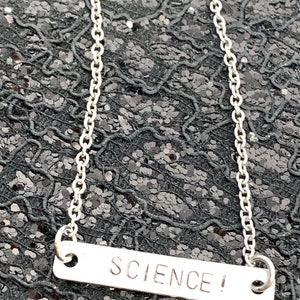 Science! Necklace Hand Stamped Metal Jewelry - Etsy