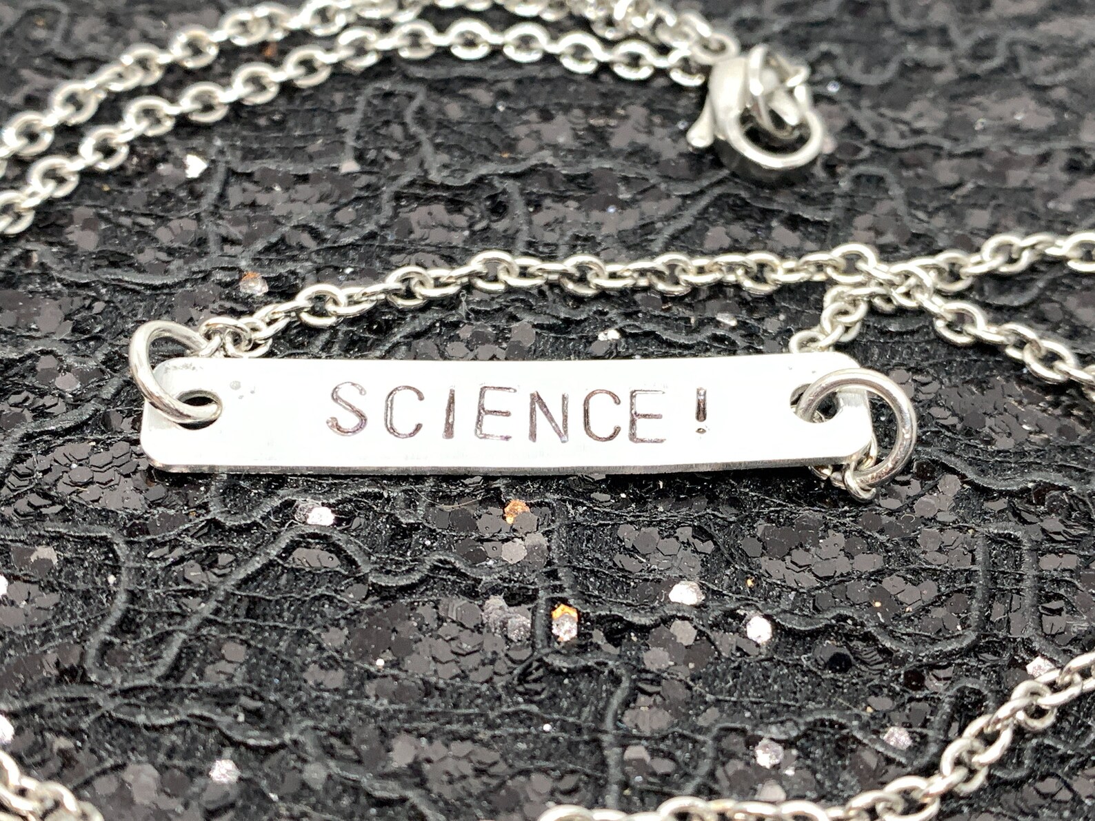 Science Necklace Hand Stamped Metal Jewelry | Etsy