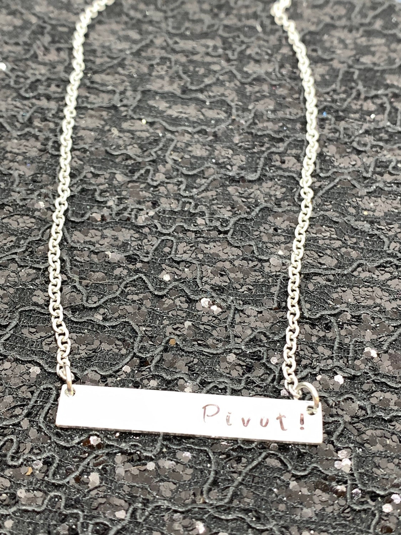 Pivot Friends Inspired Necklace Hand Stamped Metal Jewelry | Etsy