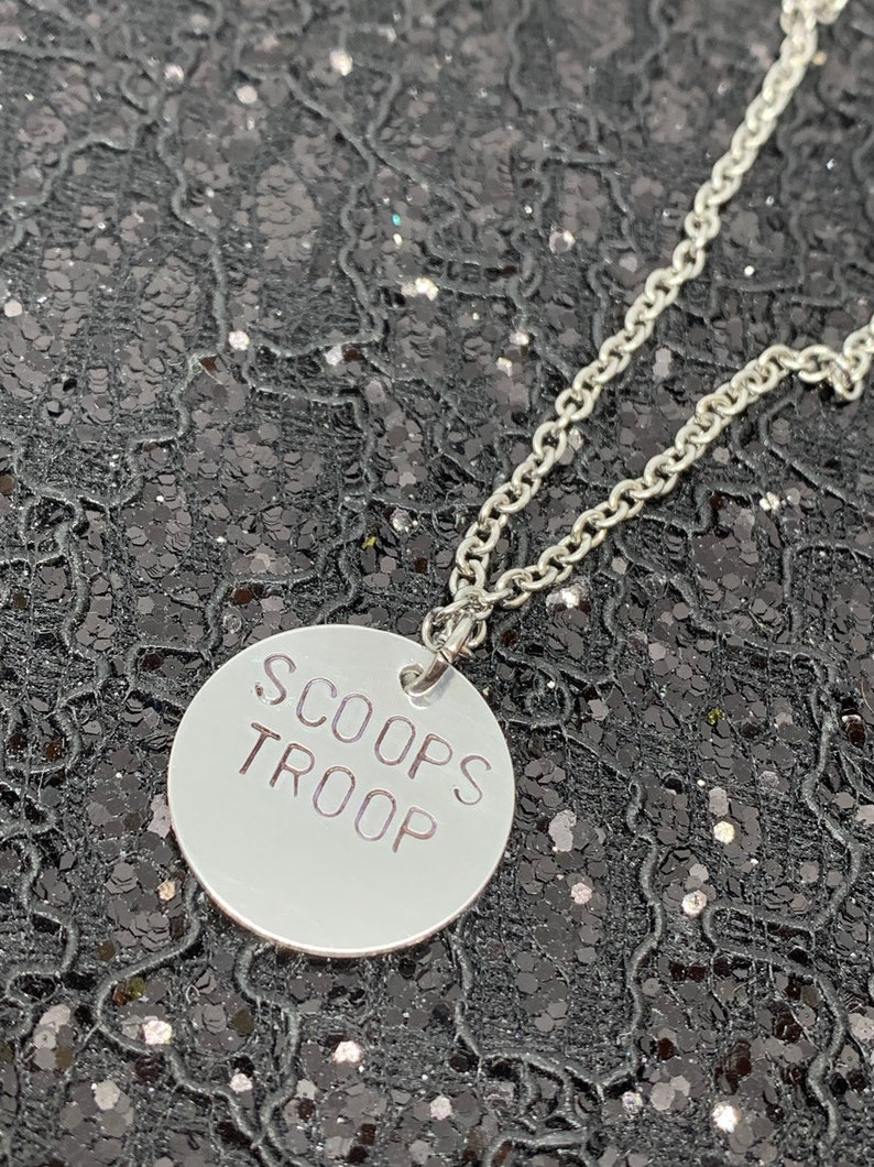 Scoops Troop Necklace Stranger Things Hand Stamped Metal | Etsy