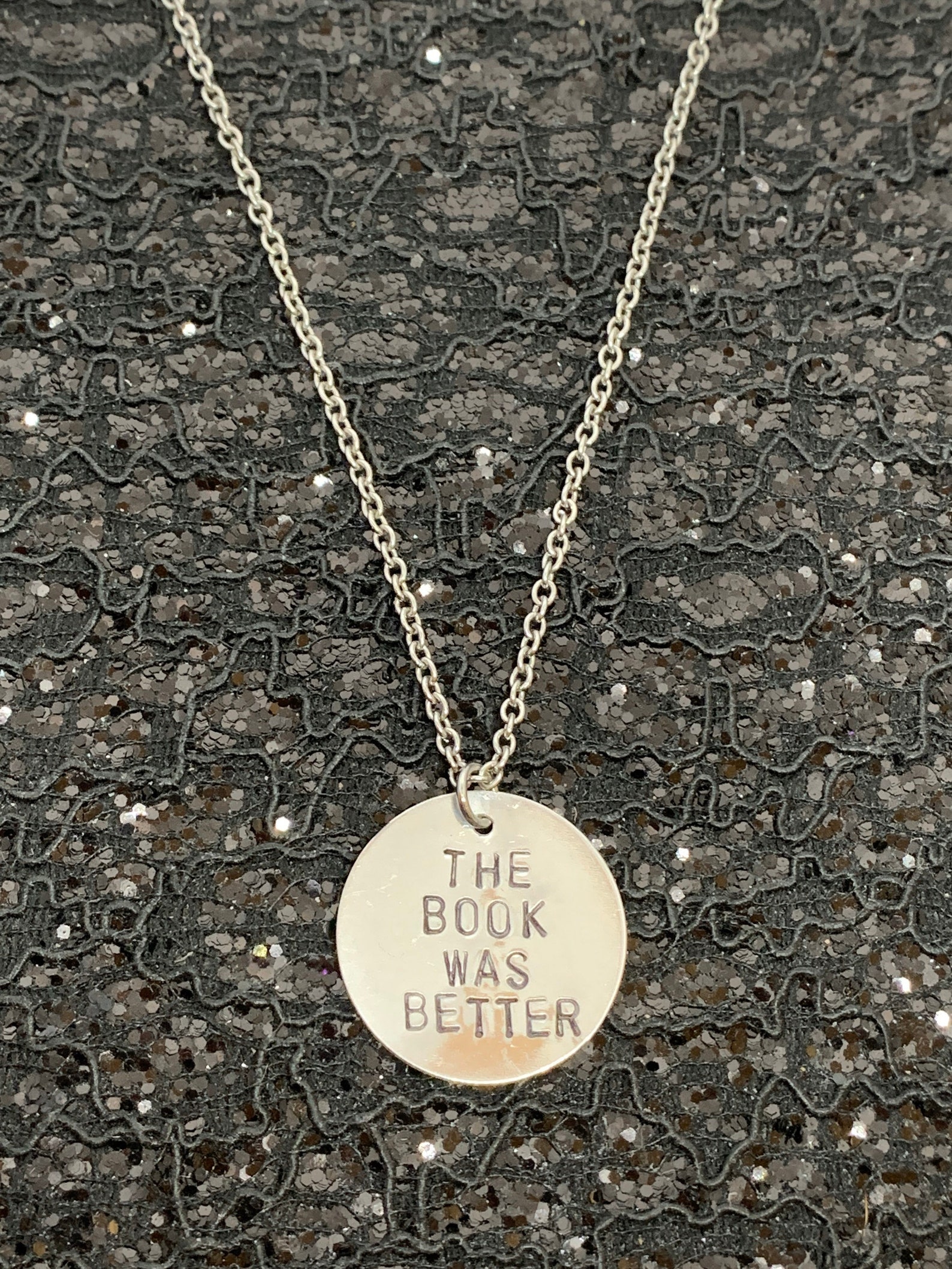 Book Lover Necklace the Book Was Better Hand Stamped Metal - Etsy