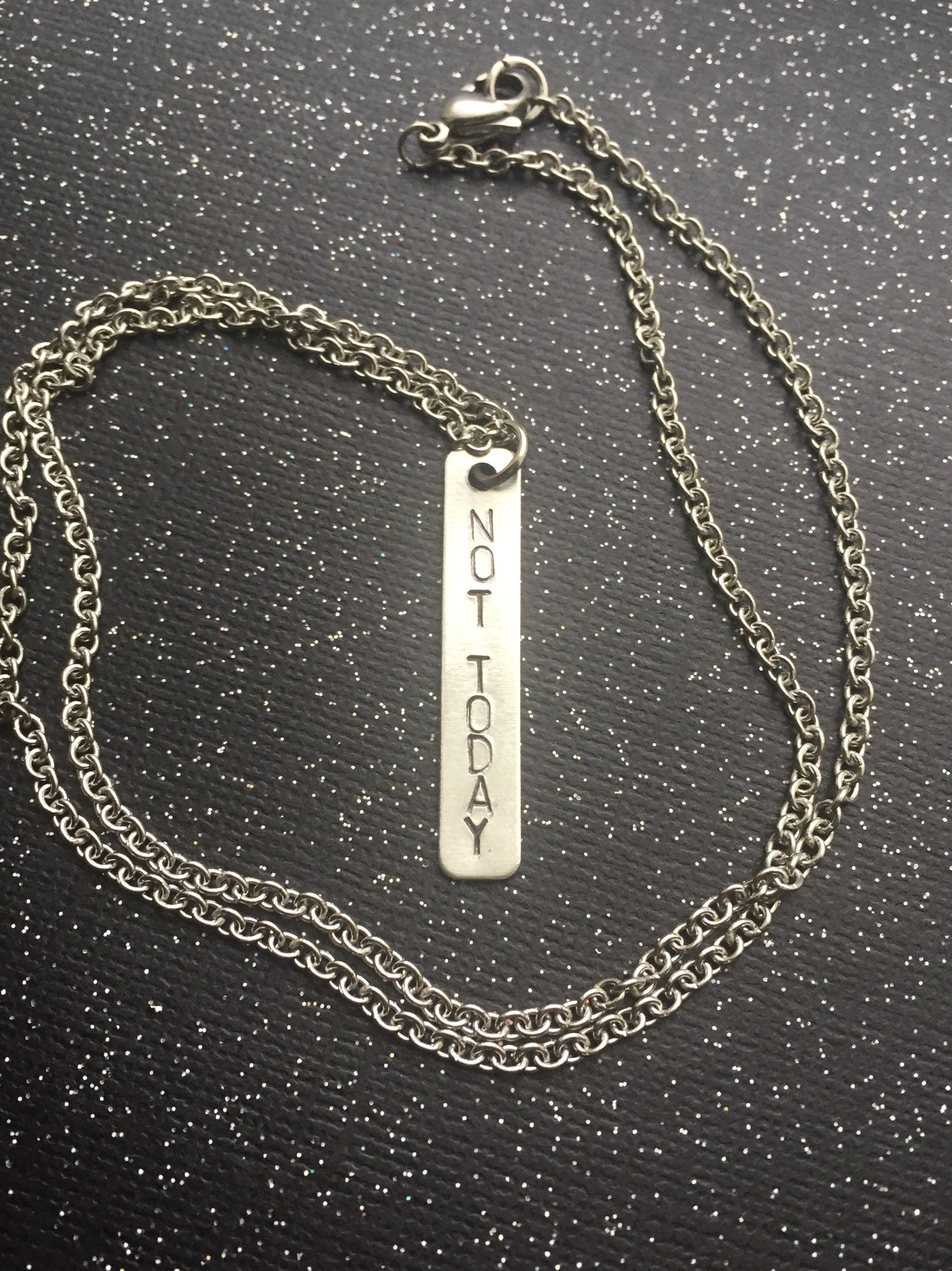 Game of Thrones Necklace Not Today Hand Stamped Metal Jewelry - Etsy