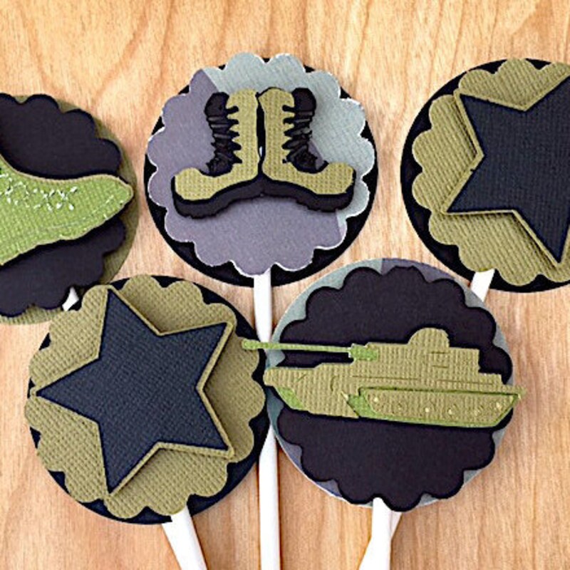 Army Cupcake Toppers - Etsy
