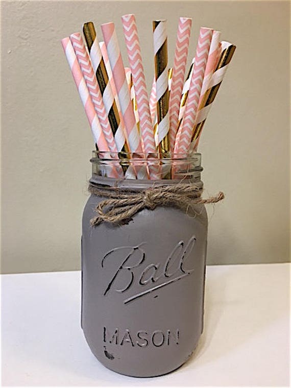 Pink and Gold Striped Paper Straws Striped paper straws | Etsy