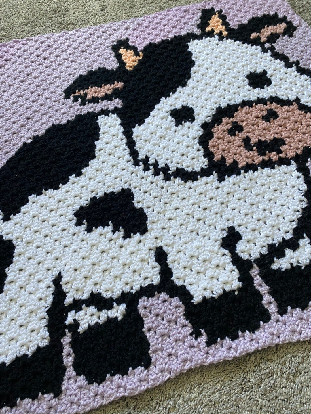 Cow C2C Crochet Pattern, Beginner Easy Blanket PATTERN ONLY - Etsy
