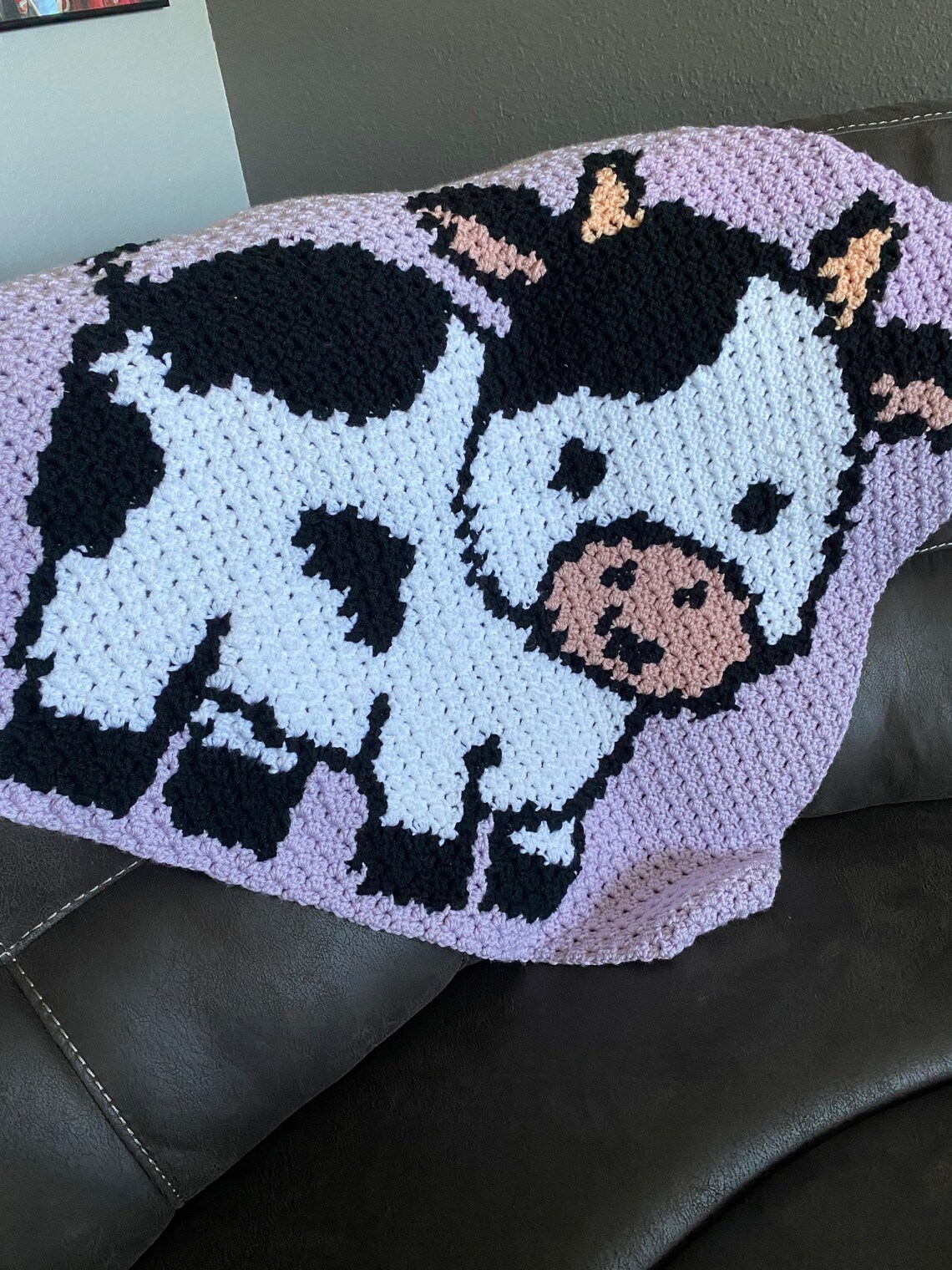 Cow C2C Crochet Pattern, Beginner Easy Blanket PATTERN ONLY - Etsy