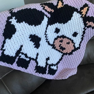 Cow C2C Crochet Pattern, Beginner Easy Blanket PATTERN ONLY - Etsy