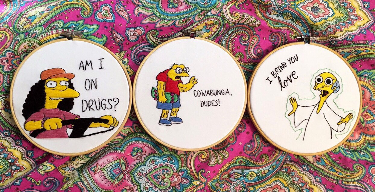 Handmade the Simpsons Otto Mann 'am I on Drugs' | Etsy