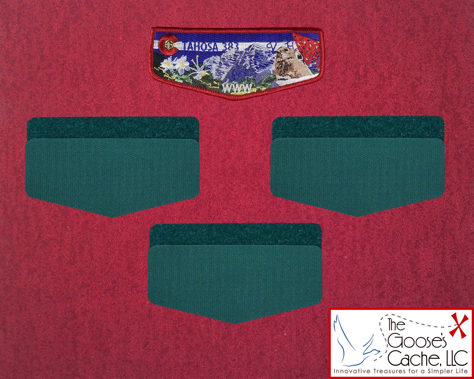 Green Sew-on Generic Hook and Loop for Attaching Patches to Uniform ...