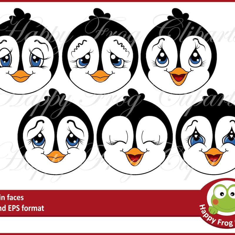 Penguin Face Svg - Etsy