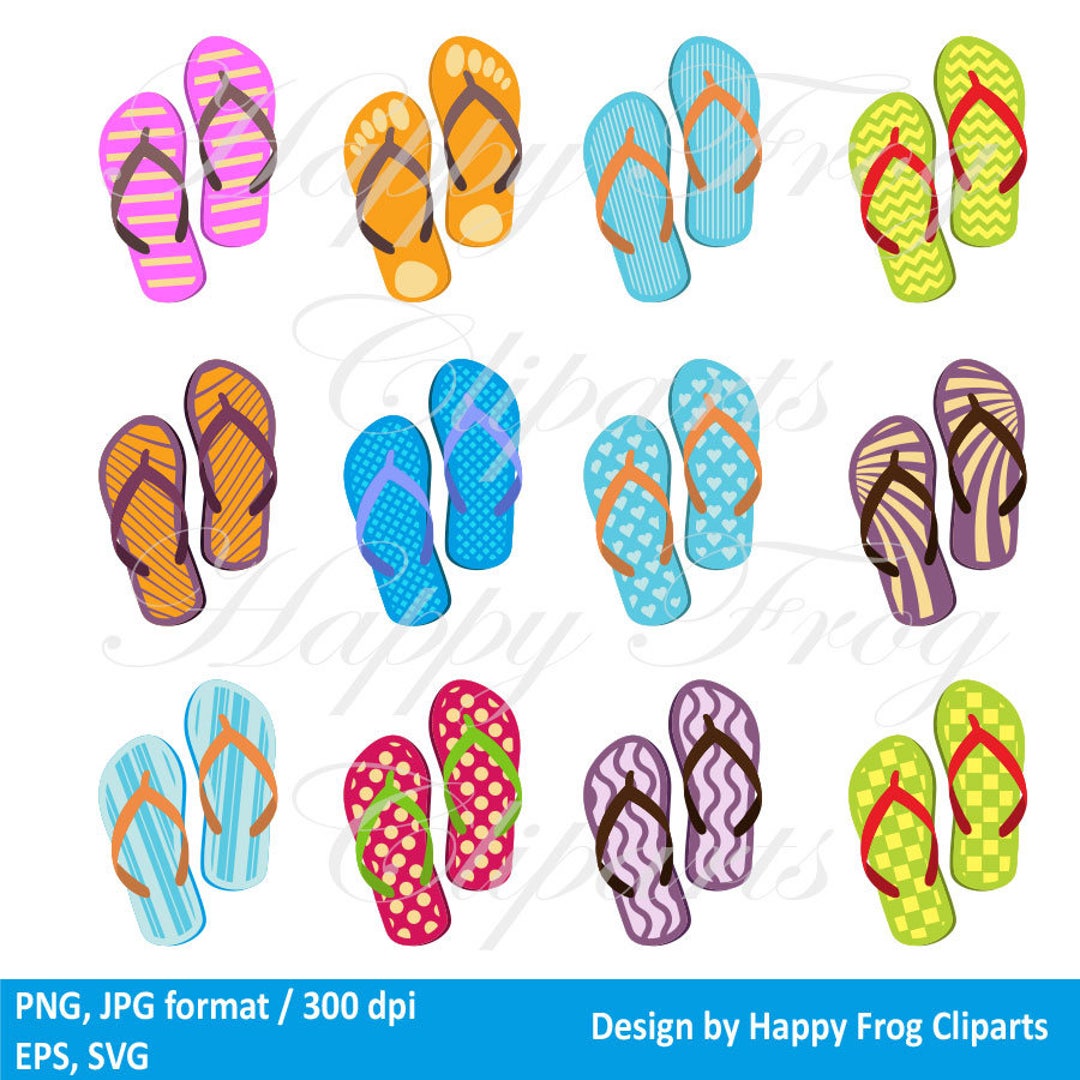 Summer Flip Flops - HFC 024 - Instant Download, Clipart, Vector ...