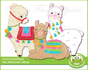 Alpaca Clipart Alpaca Graphic Commercial Use Christmas - Etsy