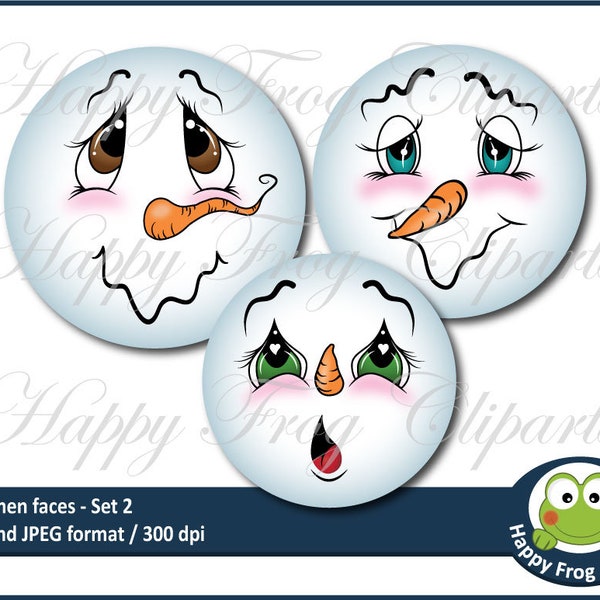Snowmen Clipart - Etsy