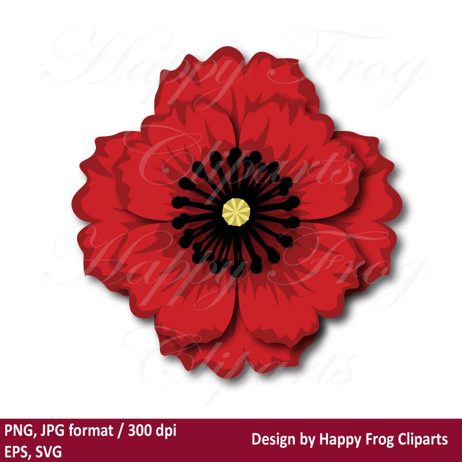 Poppy Flower - HFC 029 - Poppy Flower Template, Instant Download ...