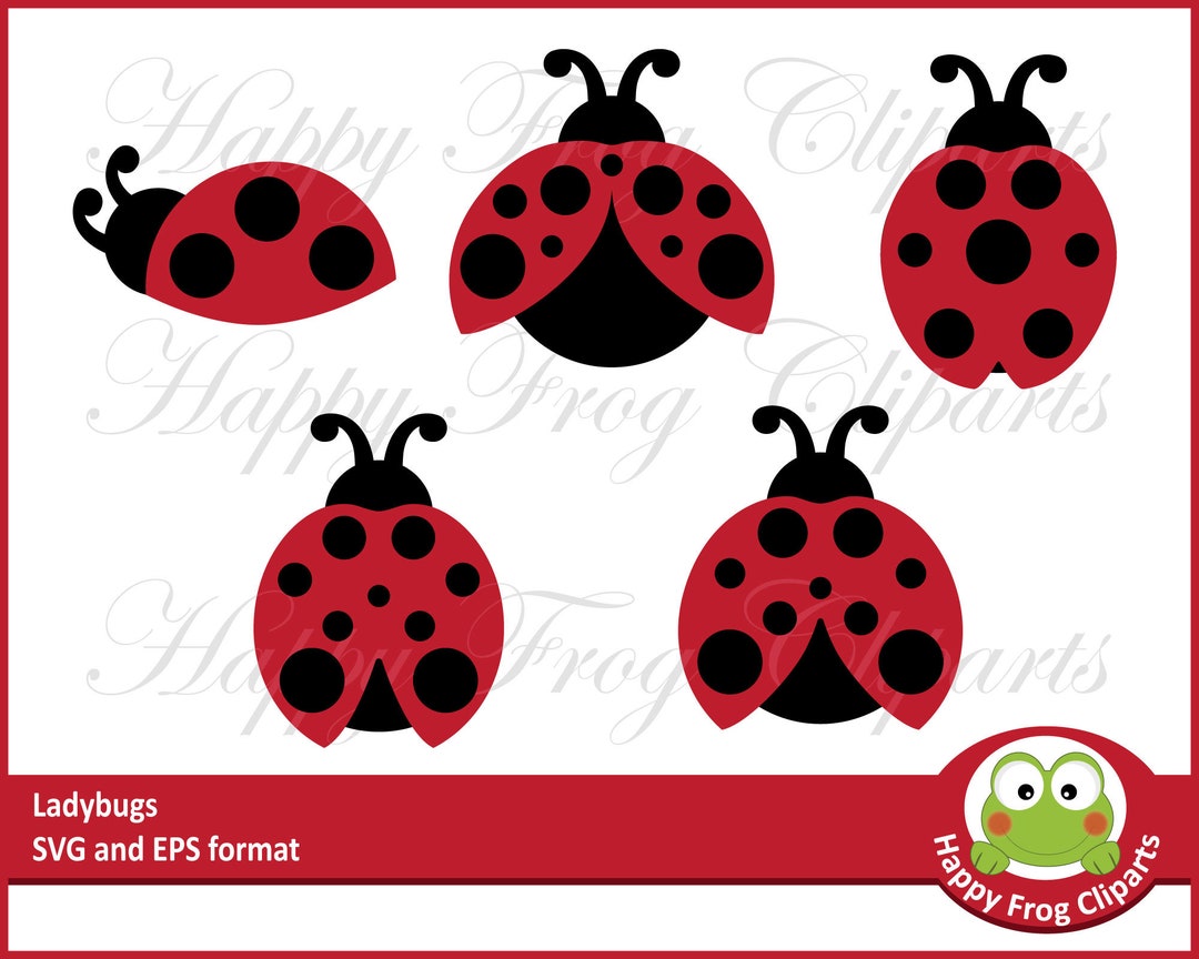 Ladybugs - HFC 005 - Ladybugs, Instant Download, Clipart, Vector ...