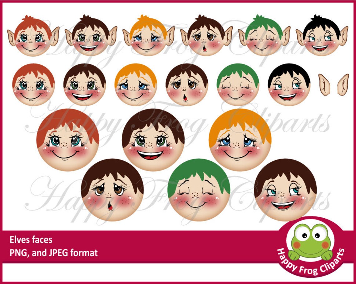 Elves Faces HFC 011 Elf Face Cute Elves Elves Wreath | Etsy