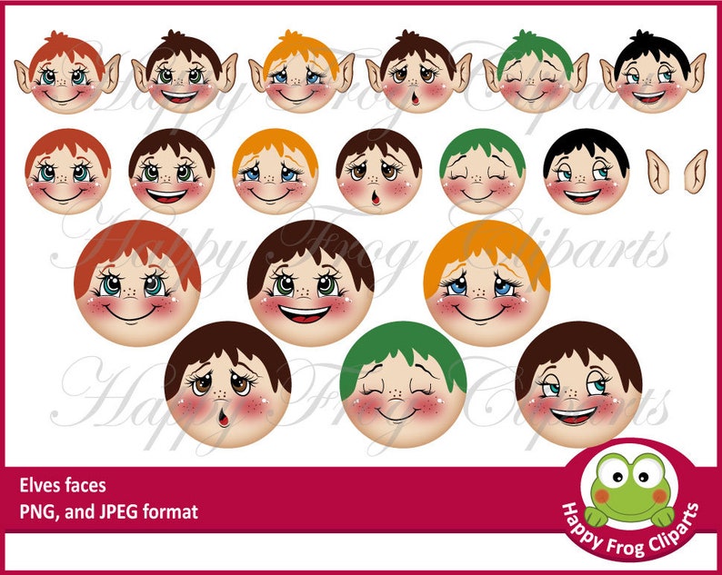 Elves faces HFC 011 Elf face Cute elves Elves wreath | Etsy