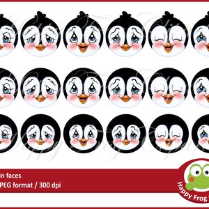 Penguin Faces - HFC 014 - Penguin Faces, Circles, Instant Download ...