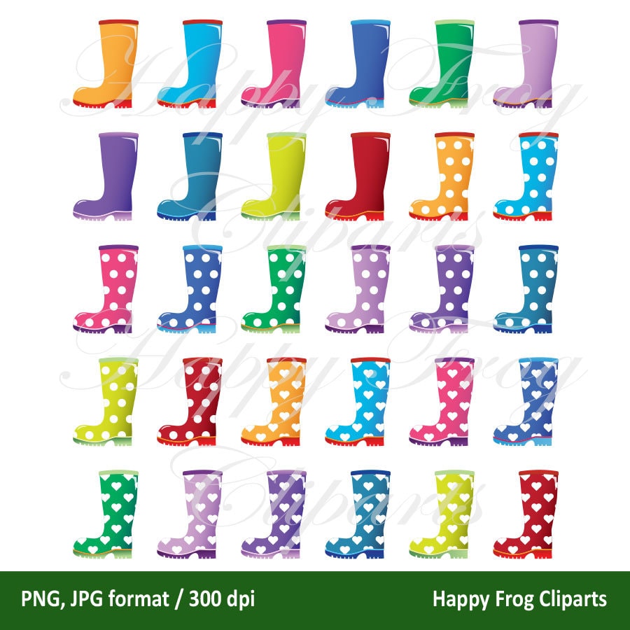 Rain Boots - HFC 023 - Clipart,rain Boots, , Digital File, Instant ...