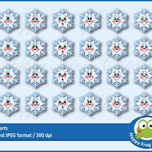 24 Snowflake Faces - HFC 064 - Snowflake Faces, Instant Download ...