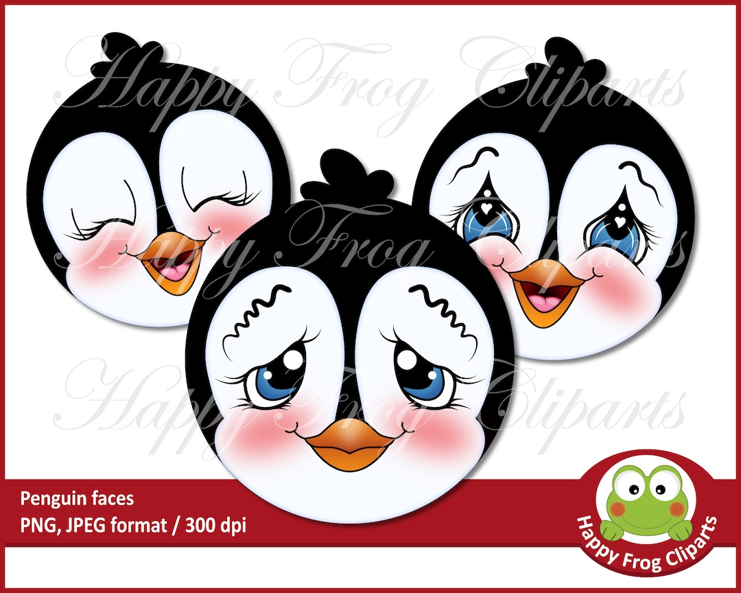 Penguin Faces - HFC 014 - Penguin Faces, Circles, Instant Download ...