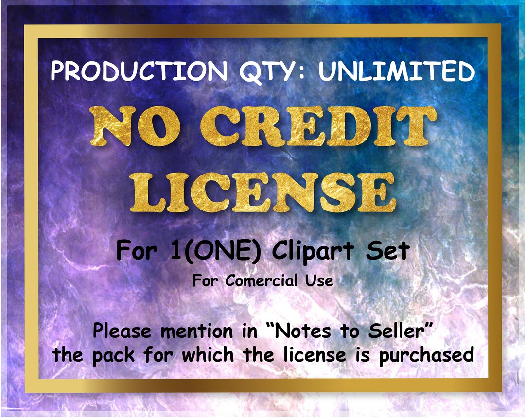 Extended License for Commercial Use for 1 ONE Clipart Set - Etsy