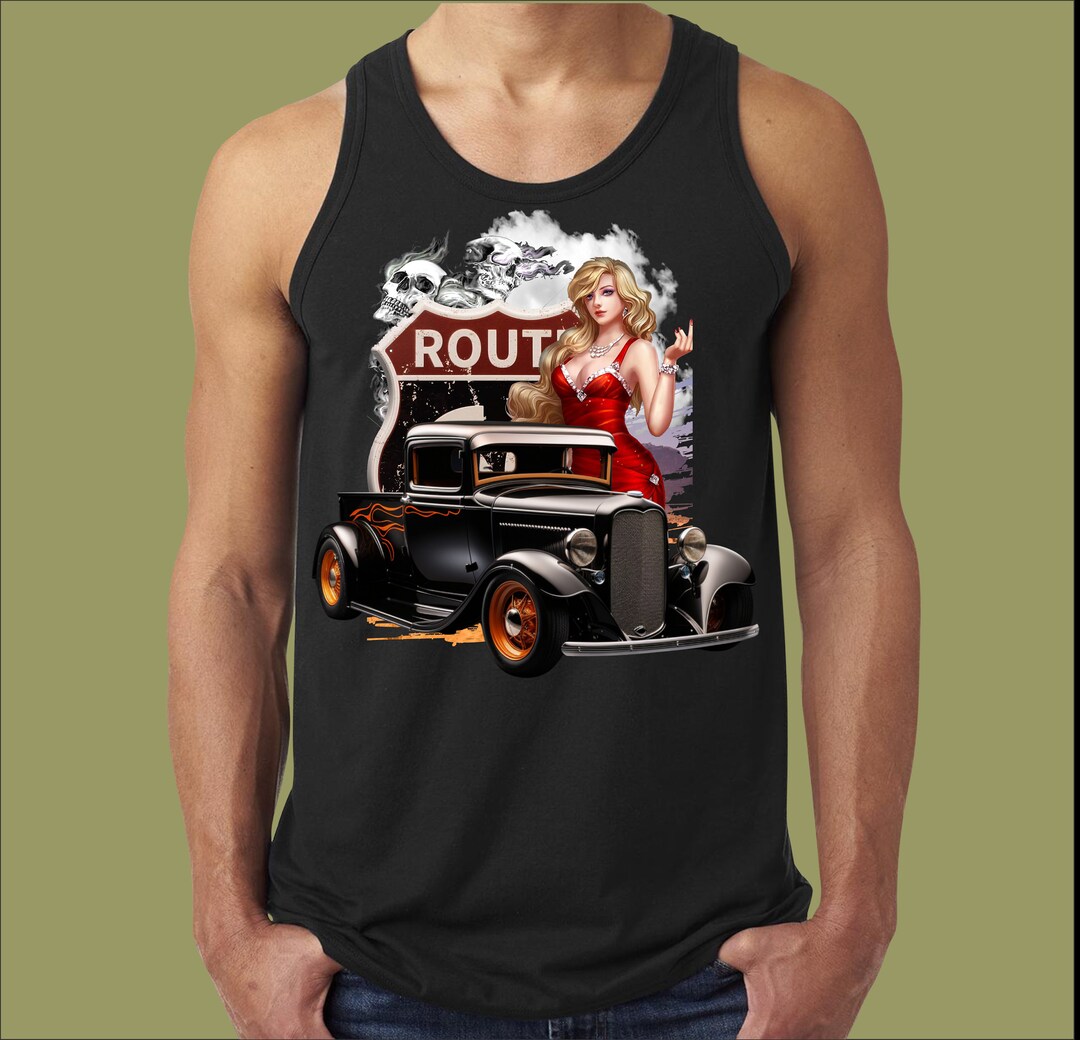 Route 66 Pinup Girl Singlet / Tank Top - Etsy