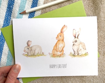 Happy Easter Bunny Card. - Etsy