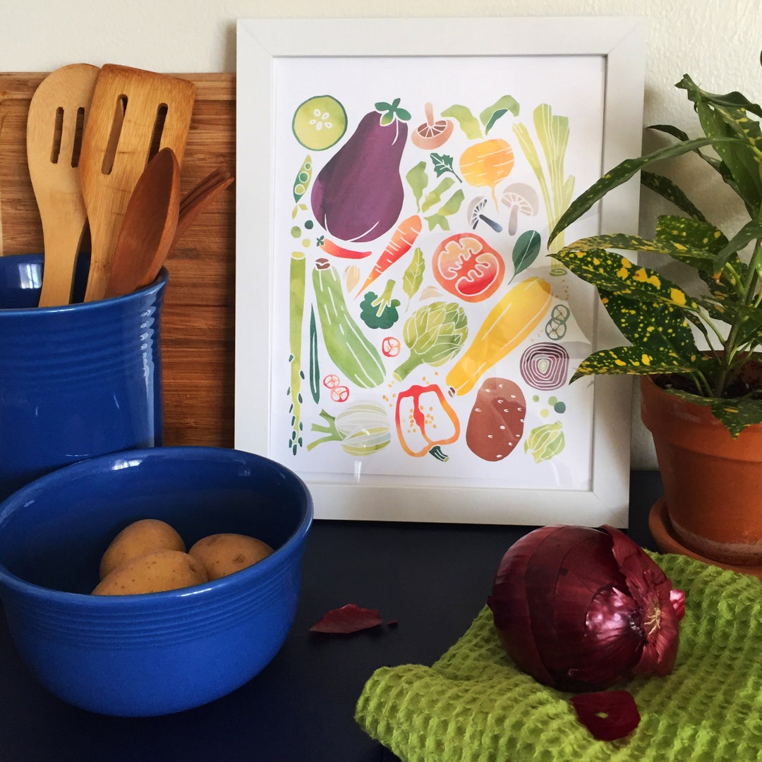 Watercolor Veggie 8x10 Print - Etsy
