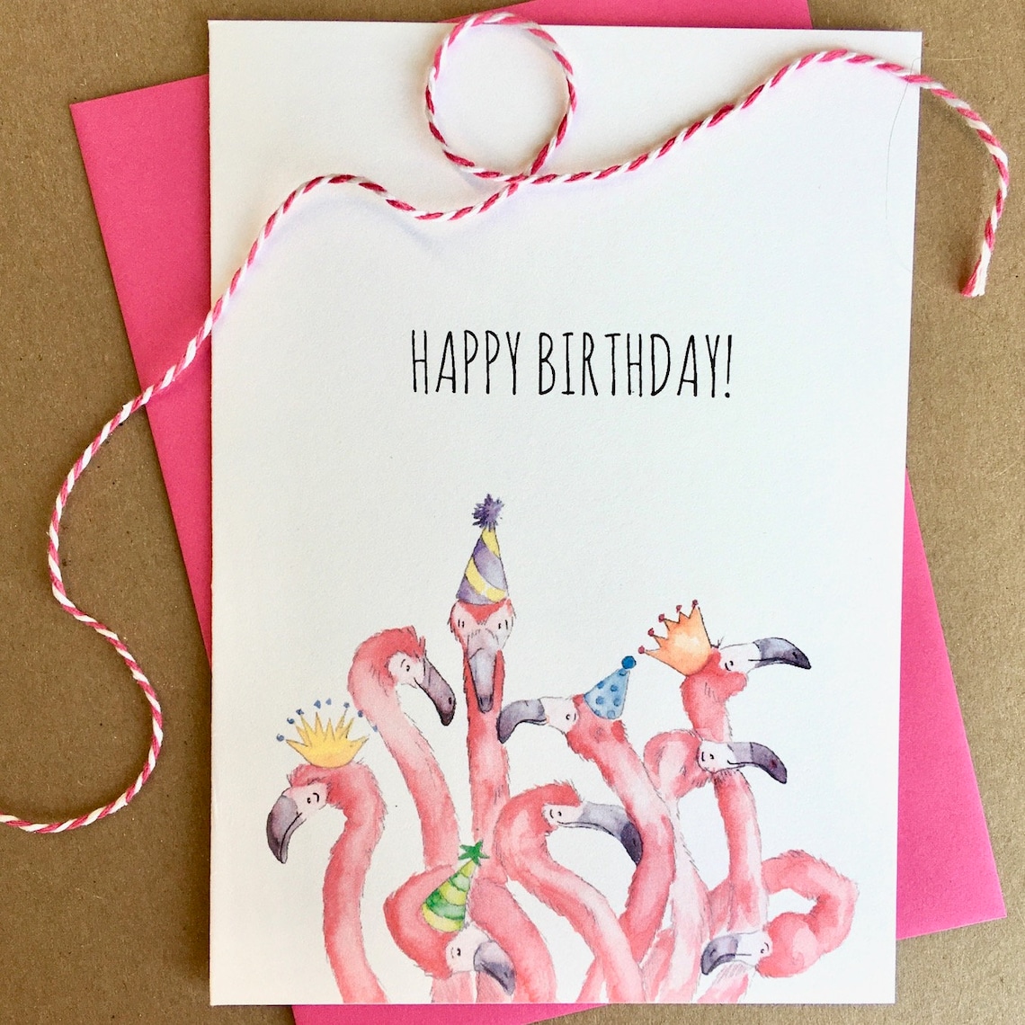 Flamingo Birthday Card - Etsy