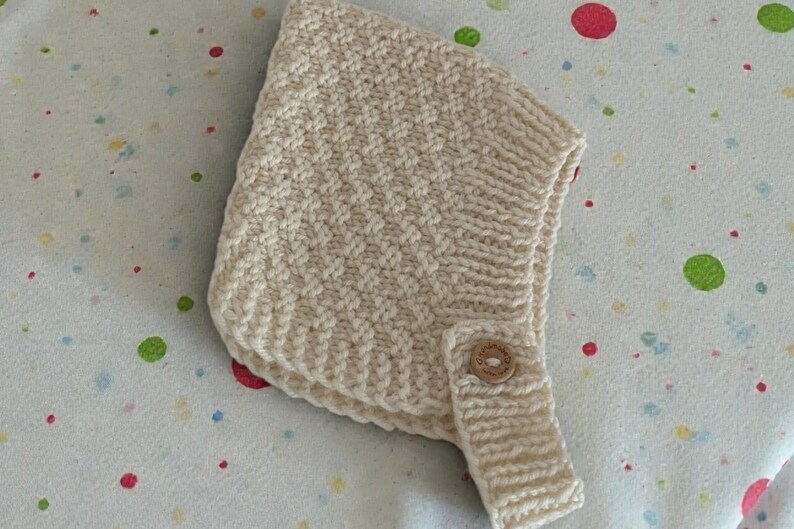 Pixie Bonnets, Soft Merino Wool, Chin Strap, Wood Button, Newborn and ...