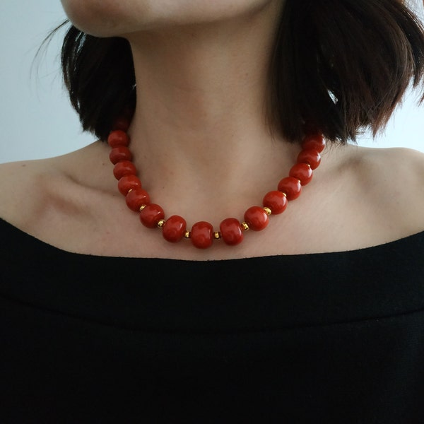 Big Bead Necklace - Etsy