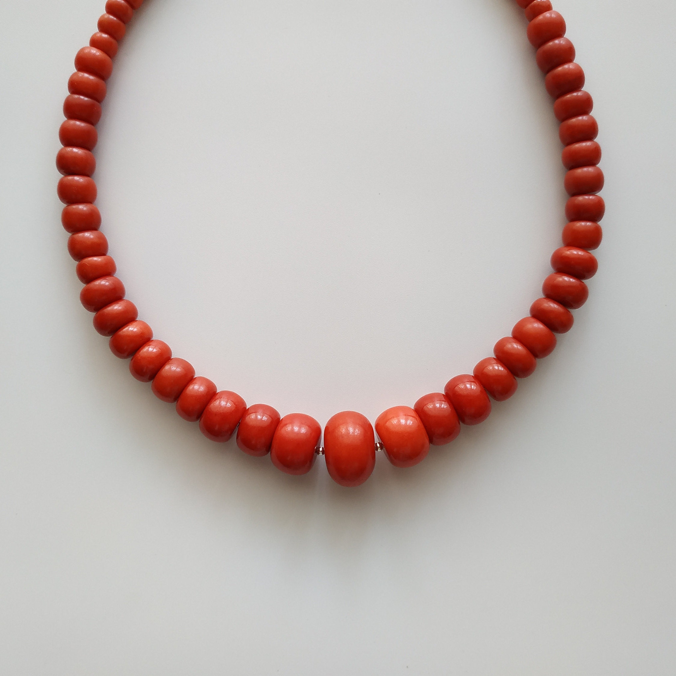 Coral Necklace Ukrainian Jewelry Minimalism Necklace Big Coral Etsy