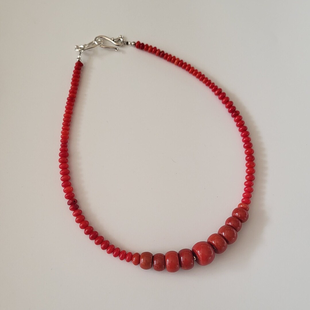 Red Coral Choker, Round Coral Beads, Ukrainian Necklace, Real Coral ...