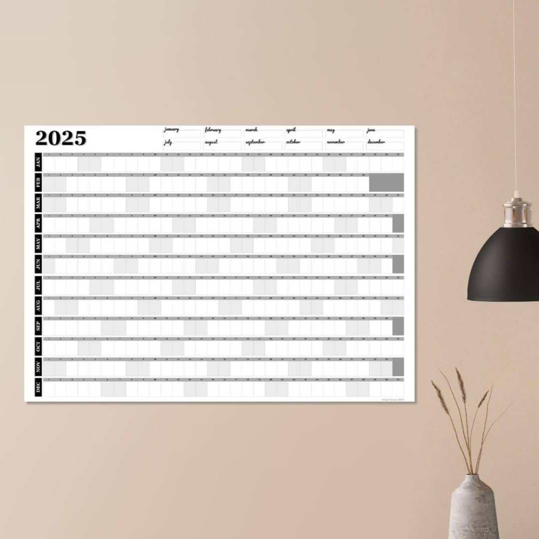 2025 Giant Paper Wall Calendar | Extra Large Format Yearly Planner ...