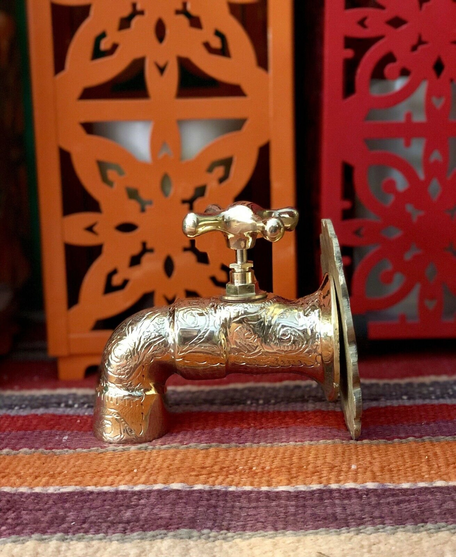 Moroccan Handmade Brass Water Tap Faucet Brass Wall Faucet Embellished ...