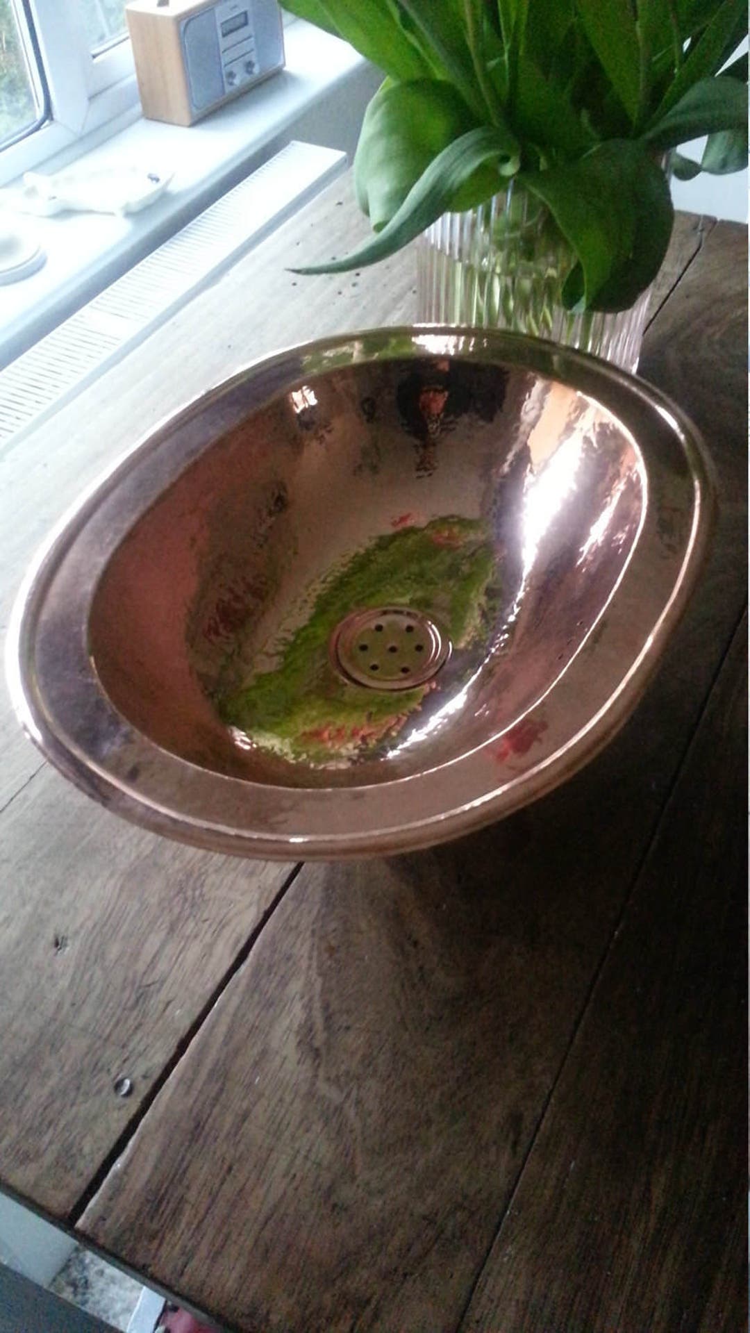 Moroccan Handmade Hammered Copper Basin-oval - Etsy