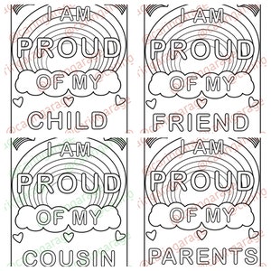 PRIDE Coloring Page - “I Am Proud of My Moms - Dads - Parents - Sister ...