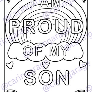 PRIDE Coloring Page - “I Am Proud of My Moms - Dads - Parents - Sister ...
