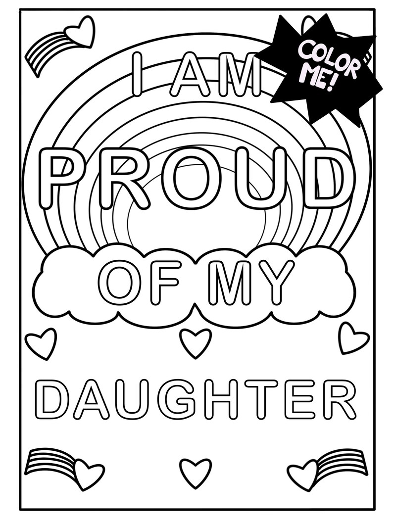 PRIDE Coloring Page I Am Proud of My Moms Dads Parents | Etsy