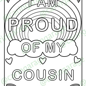 PRIDE Coloring Page - “I Am Proud of My Moms - Dads - Parents - Sister ...