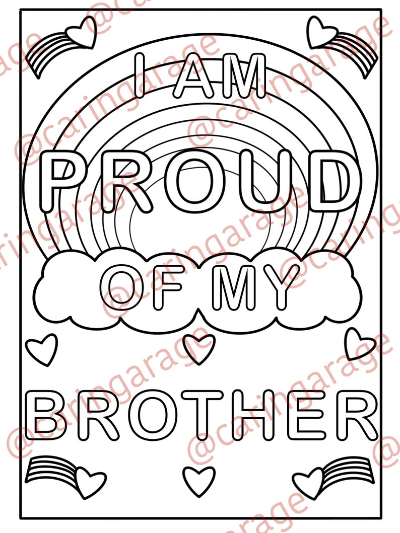 PRIDE Coloring Page I Am Proud of My Moms Dads Parents | Etsy
