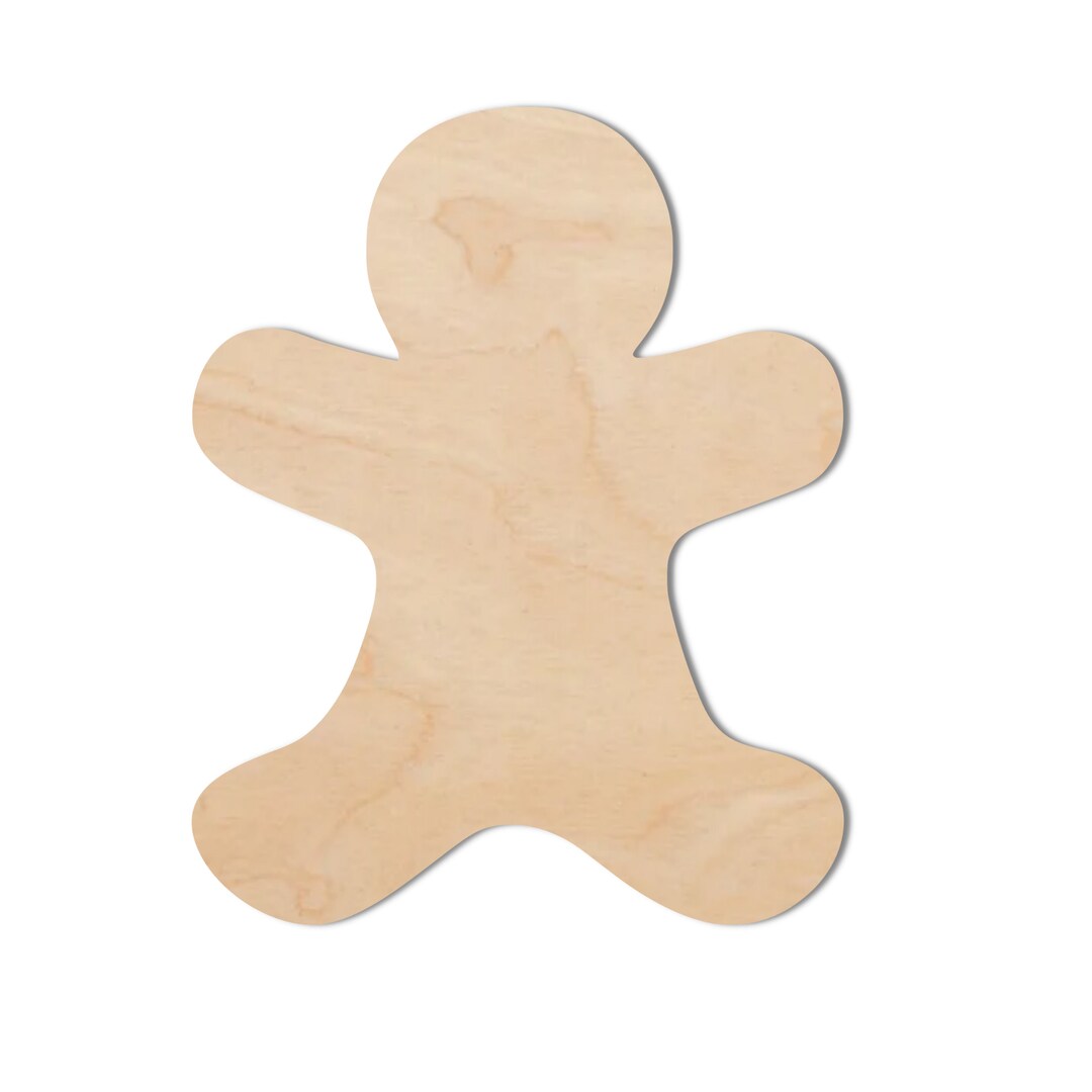 Unfinished Wooden Gingerbread Man Wood Blank | Gingerbread Man Wood ...