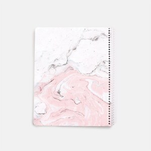 Personalized Notebook Cover, Marble Notebook, Monogram Notebook, Pink ...