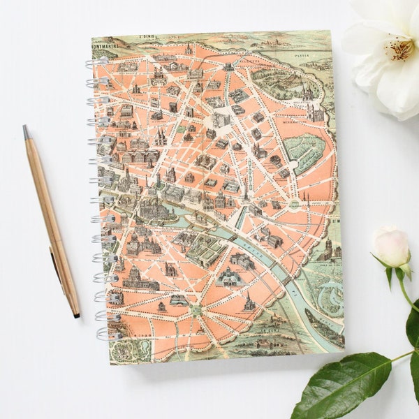 Vintage Paris Map - Etsy